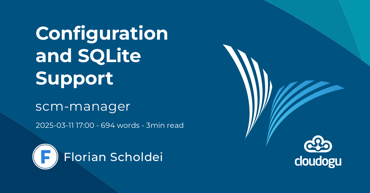 JWT Configuration and SQLite Support | SCM-Manager