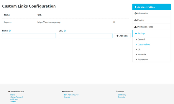 Custom Links Configuration | SCM-Manager