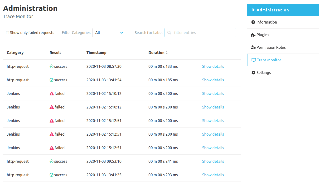 Trace Monitor | SCM-Manager