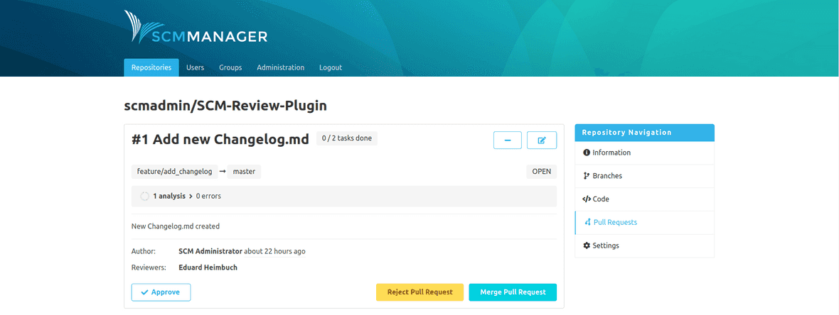 Status bar | SCM-Manager