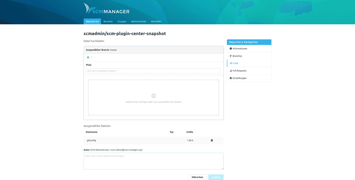 Upload | SCM-Manager