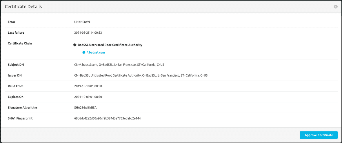 Certificate overview | SCM-Manager