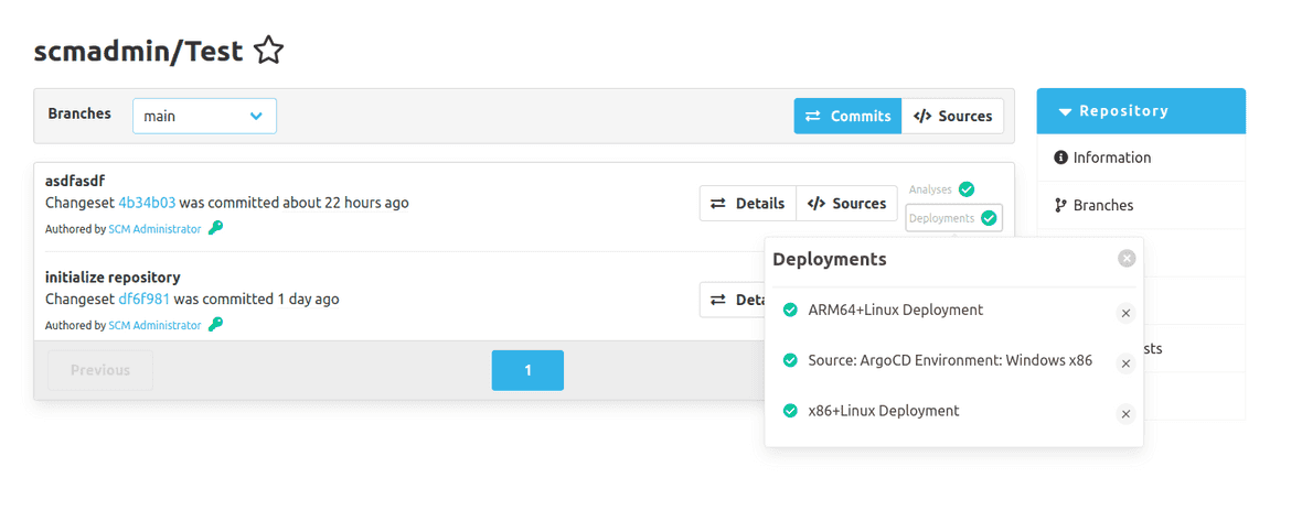 Deployments | SCM-Manager