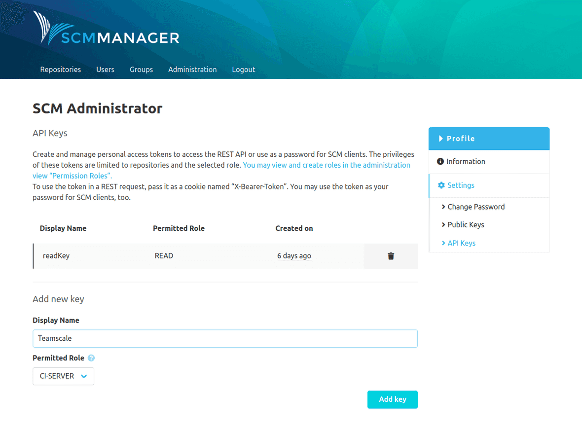 Profile | SCM-Manager