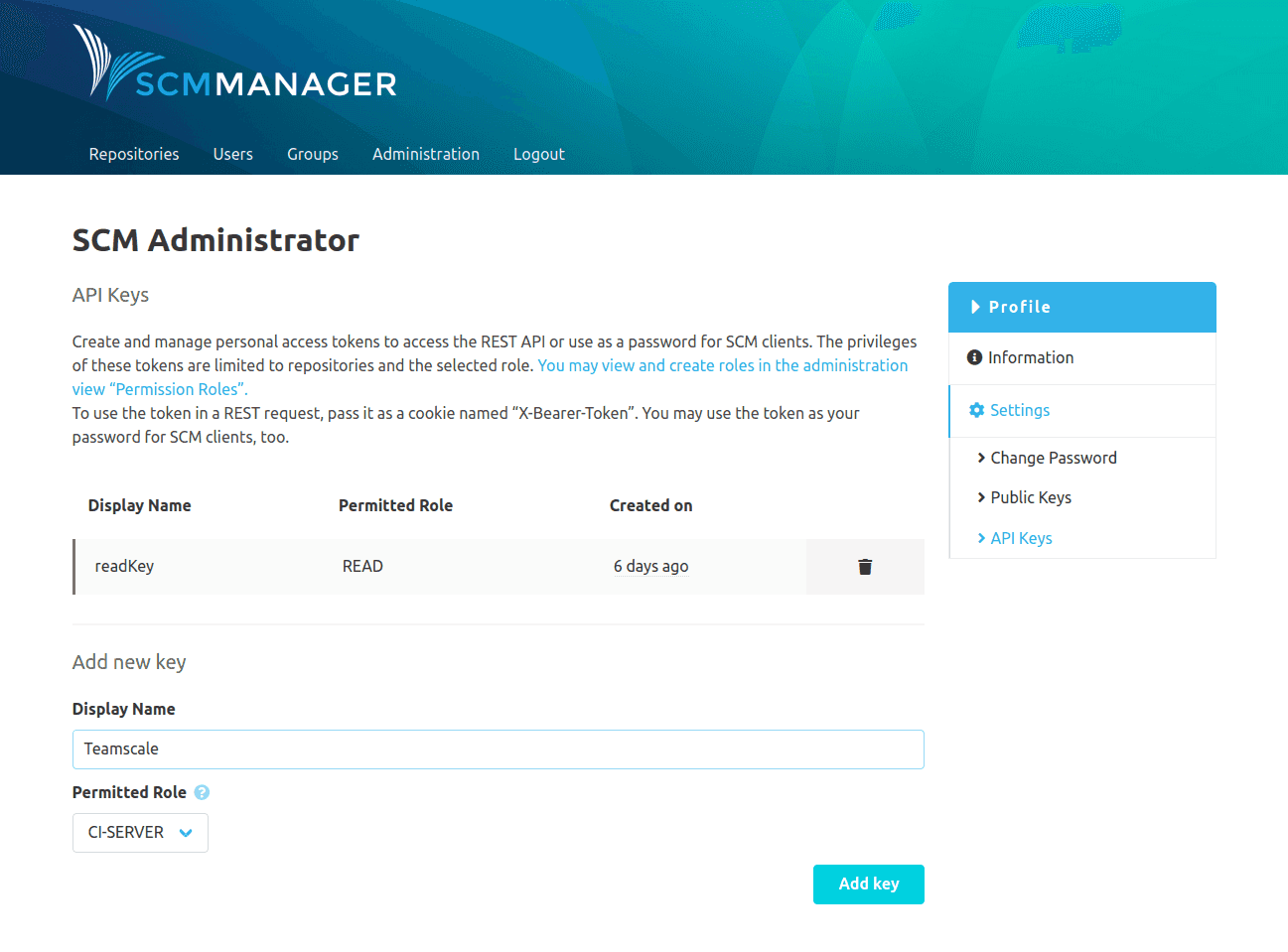 Profile | SCM-Manager