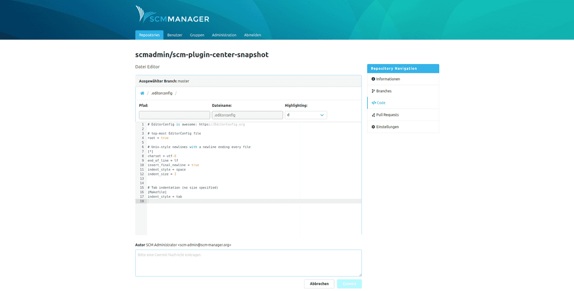 Create and edit | SCM-Manager