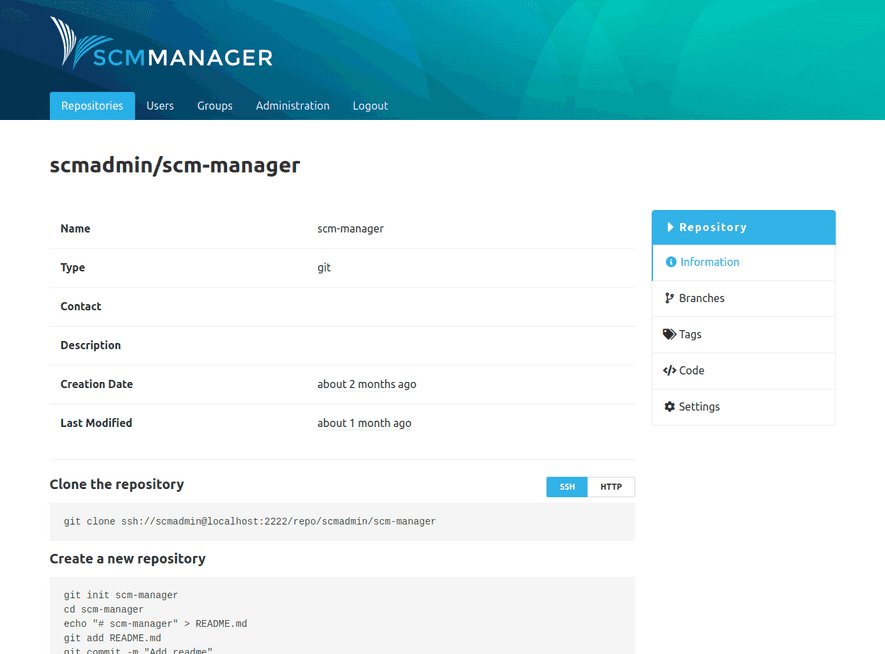 SSH commands | SCM-Manager